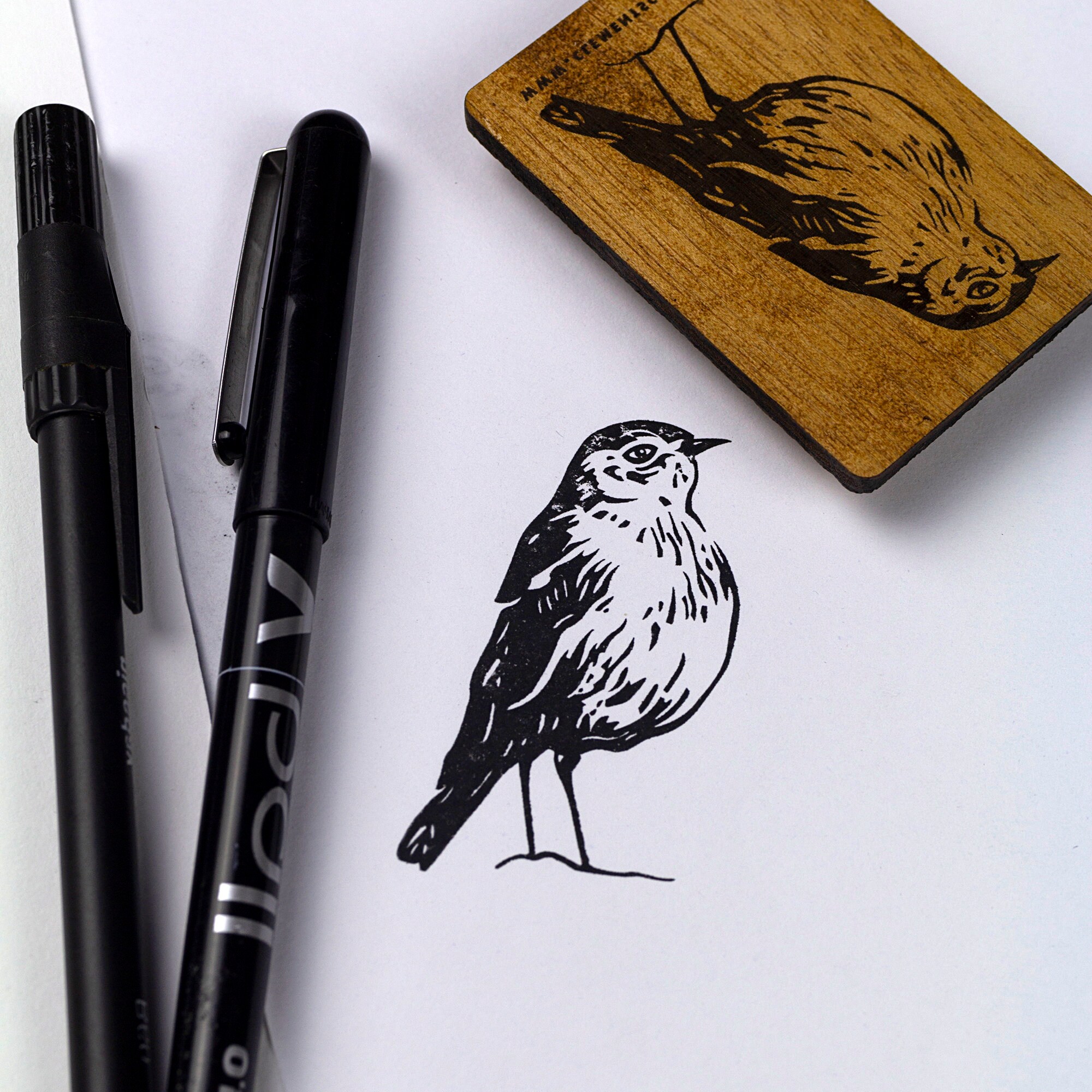 Bird I Stamp – Small Handmade Rubber Stamp for Scrapbooking and ...