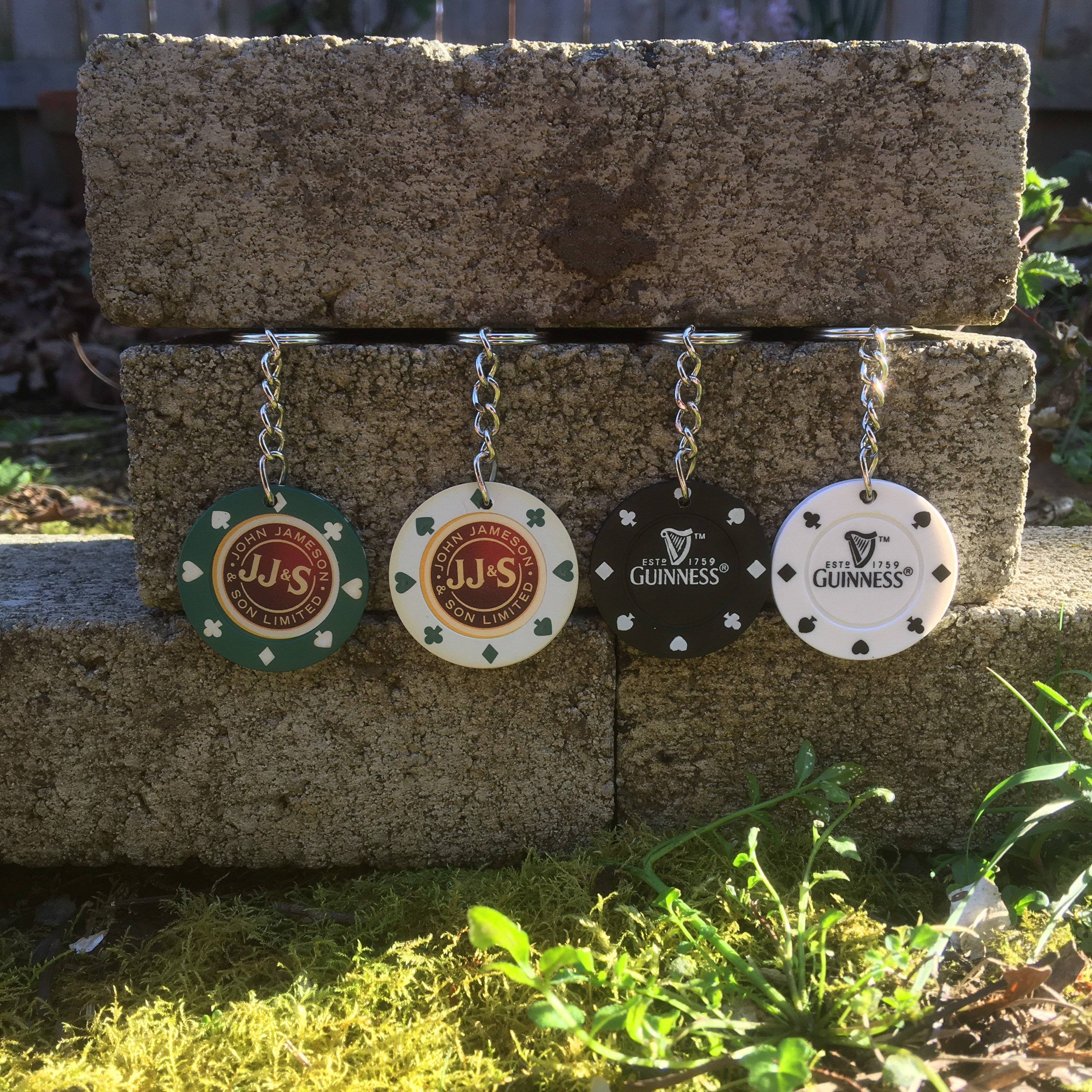 Irish Beer & Whiskey Poker Chip Keychains - Etsy