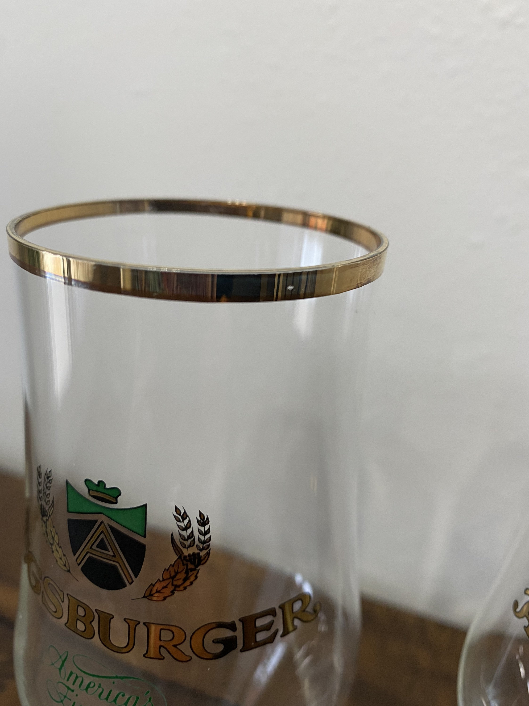 Vintage Augsburger Gold Rimmed Beer Goblets 2 - Etsy