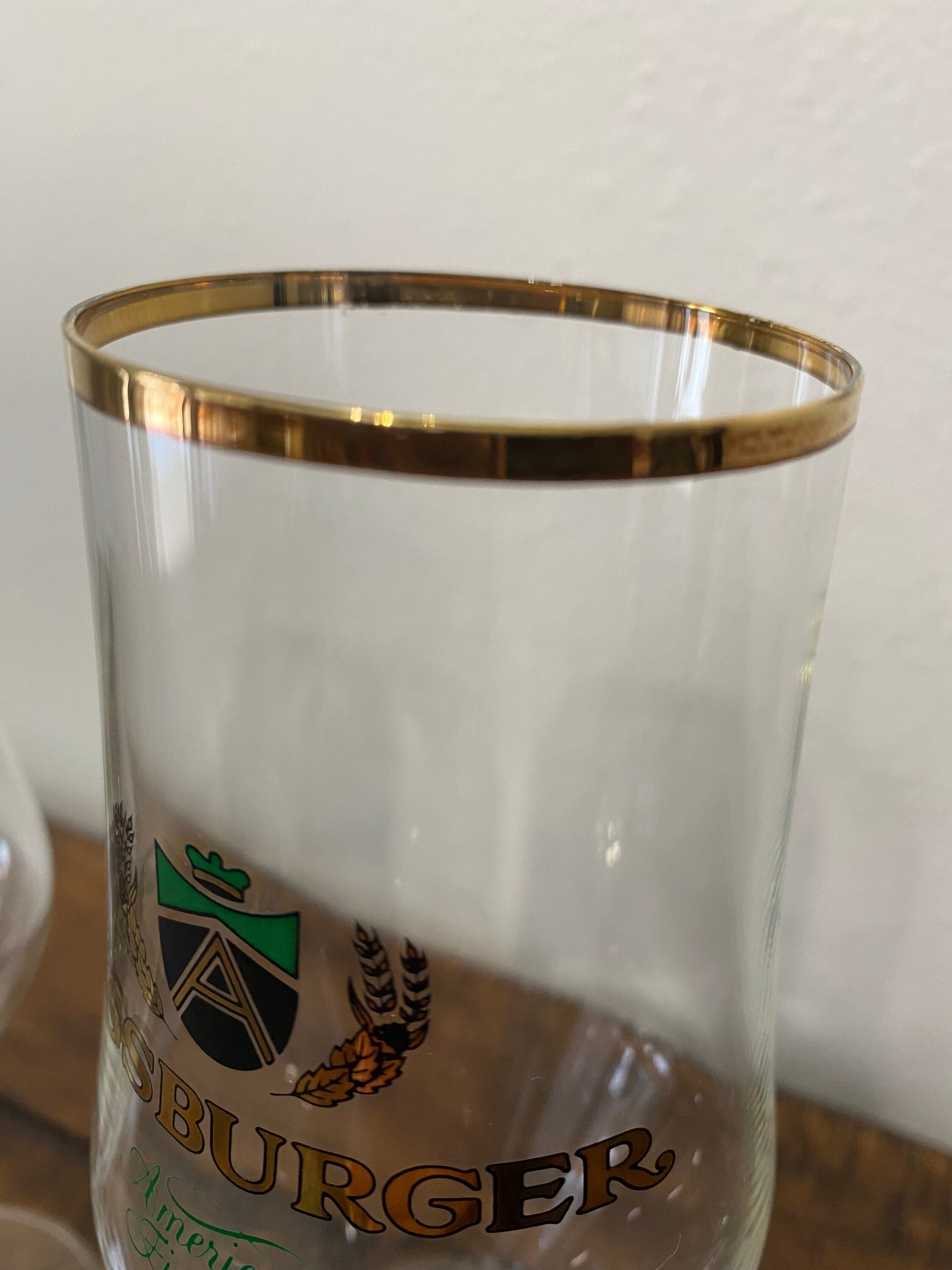 Vintage Augsburger Gold Rimmed Beer Goblets 2 - Etsy