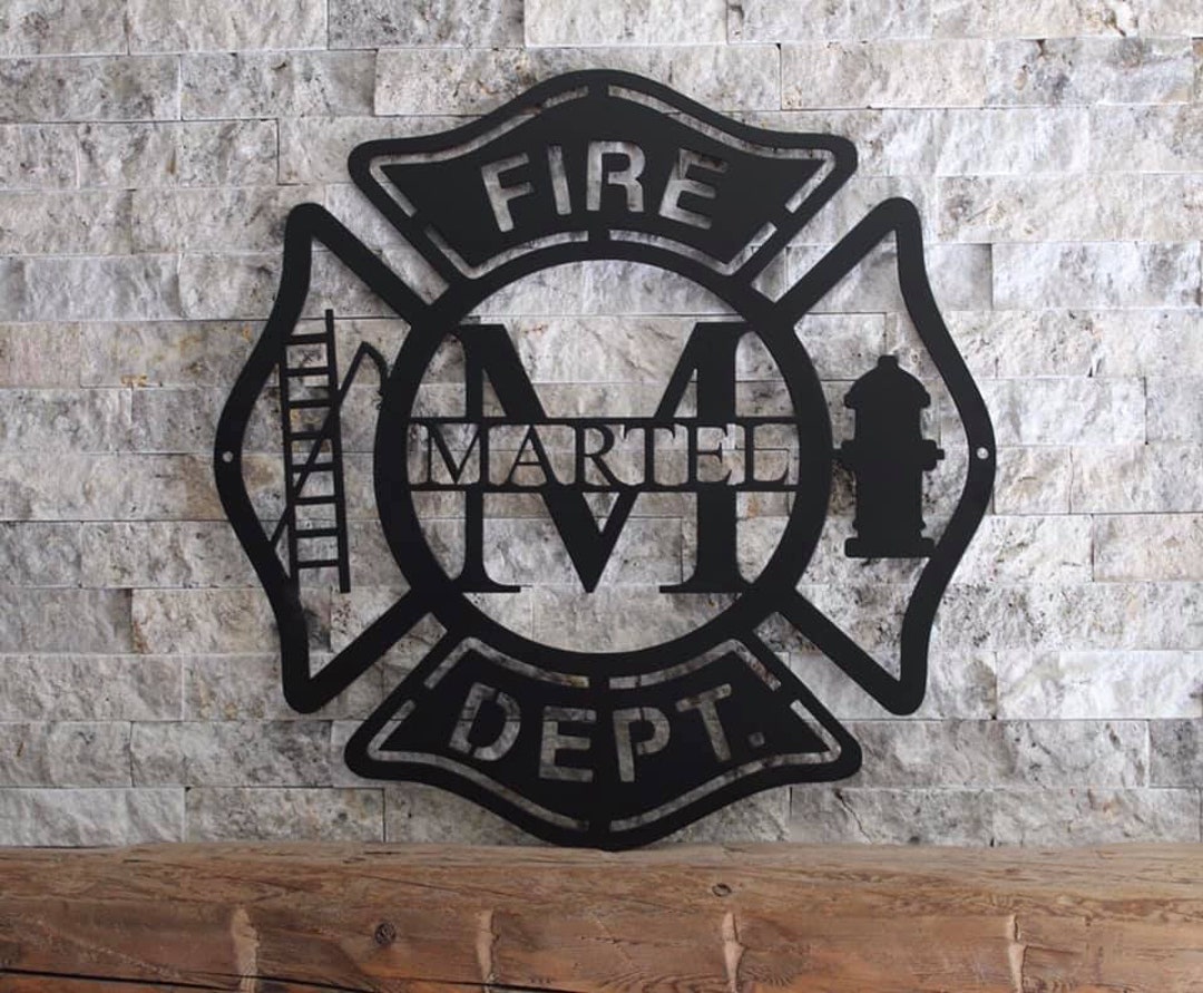 Custom Firefighter Metal Sign, Maltese Cross Sign, Personalized ...