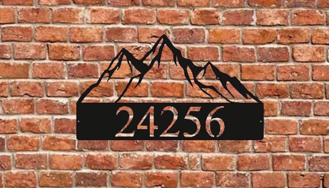Custom House Numbers , Metal Mountain Sign , Steel Mountain Sign ...