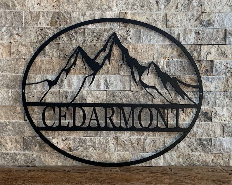 Custom Mountain Sign Metal Mountain Sign Steel Mountain | Etsy