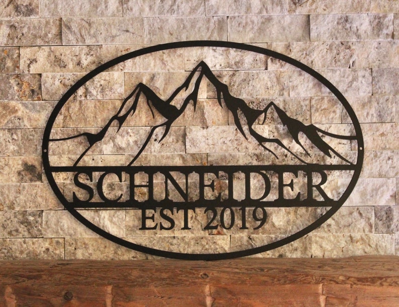 Custom Mountain Sign Metal Mountain Sign Steel Mountain | Etsy