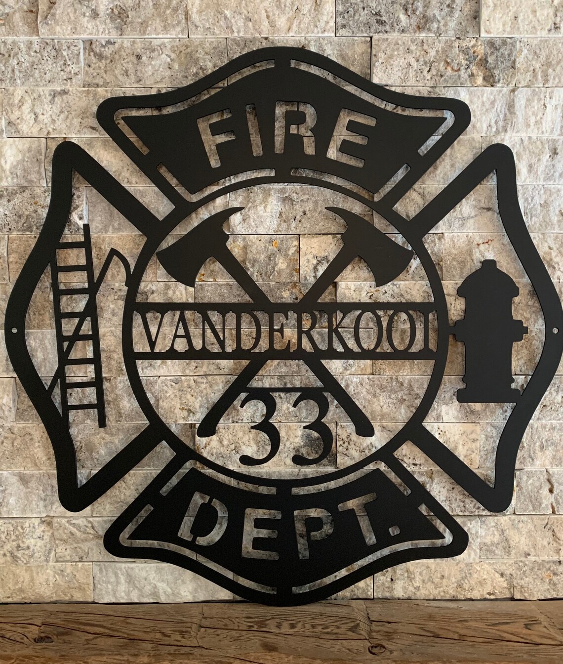 Custom Firefighter Metal Sign With Axes Maltese Cross Sign | Etsy