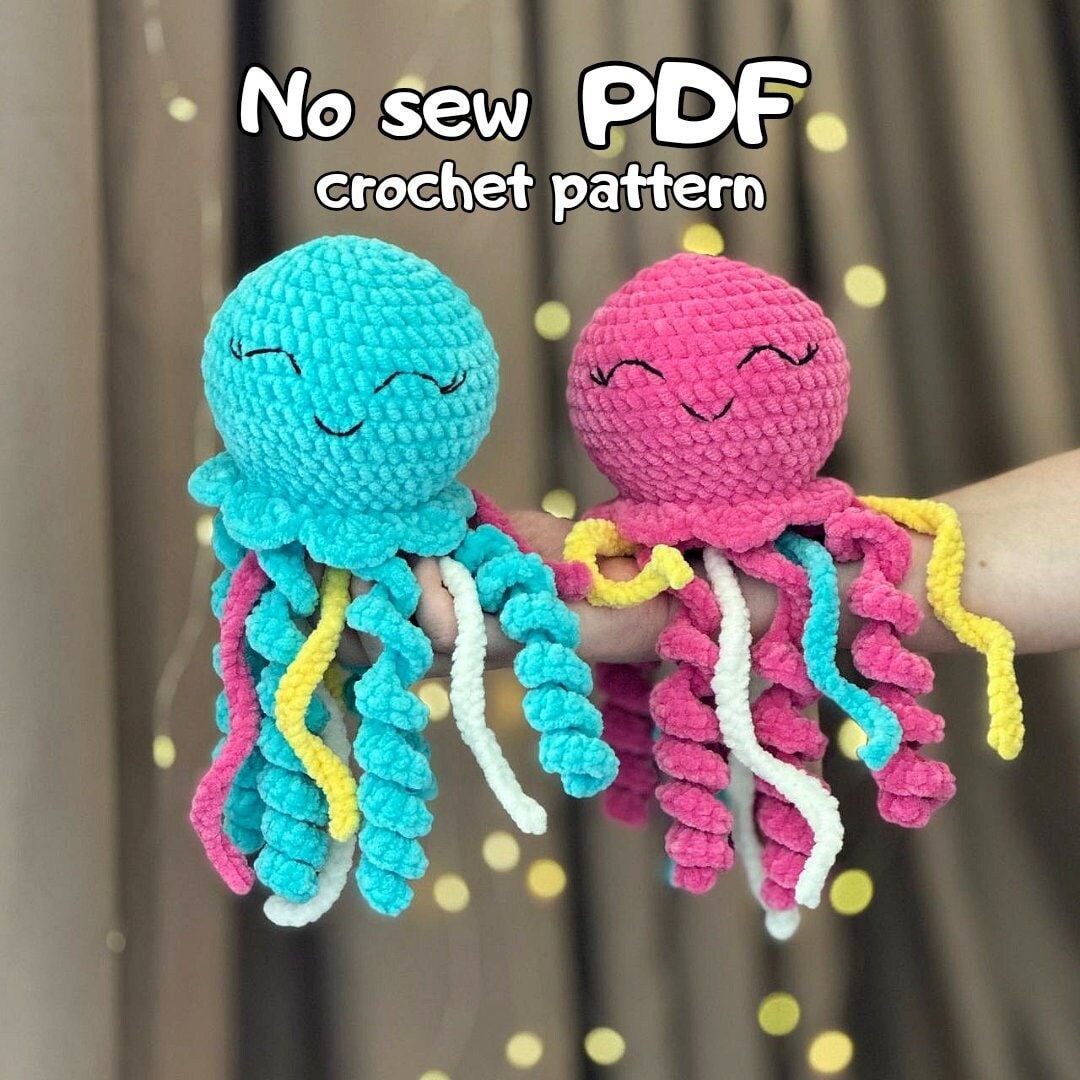 Plush Jellyfish Crochet Pattern Octopus Gift Amigurumi Pattern Easy ...