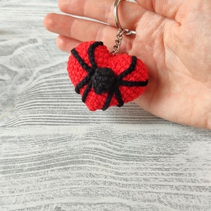 Crochet Scary Heart Keychain Pattern,devil's Heart,heart Bat Keychain ...