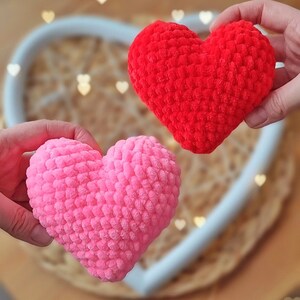 Plush Heart Crochet Heart Pattern Valentines Gift Amigurumi Pattern ...