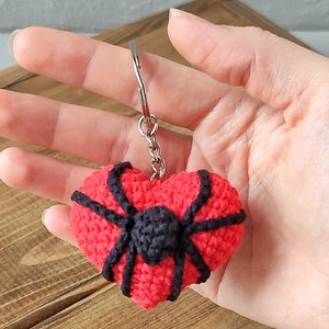 Crochet Scary Heart Keychain Pattern,devil's Heart,heart Bat Keychain ...