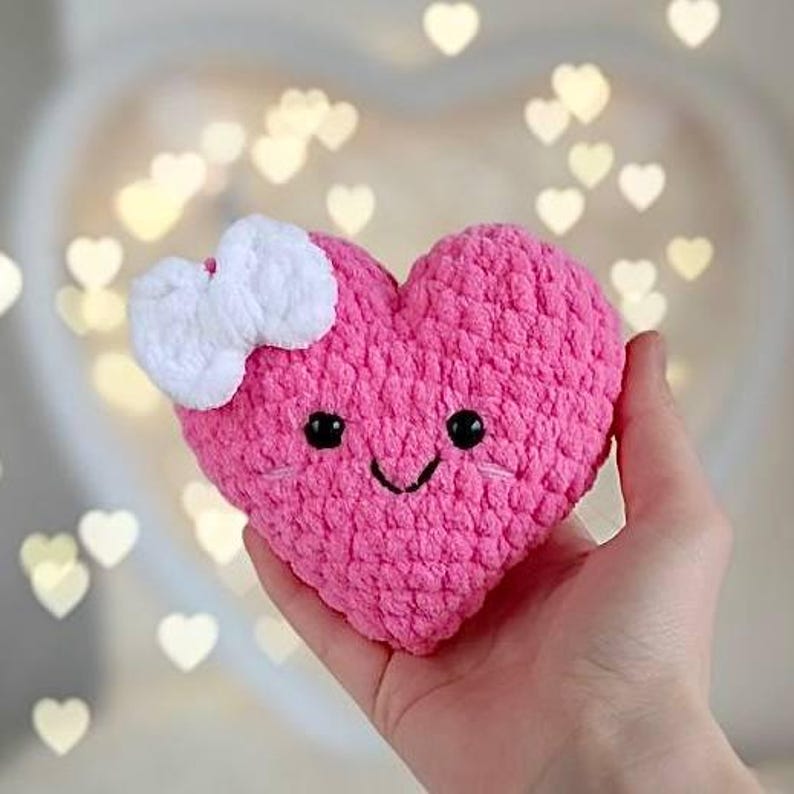 Cute Amigurumi Plush Heart Crochet Pattern PDF – Plush Valentine Heart ...
