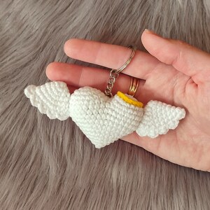 Keychains Devil&angel With Wings Crochet Heart Keychain Pattern ...
