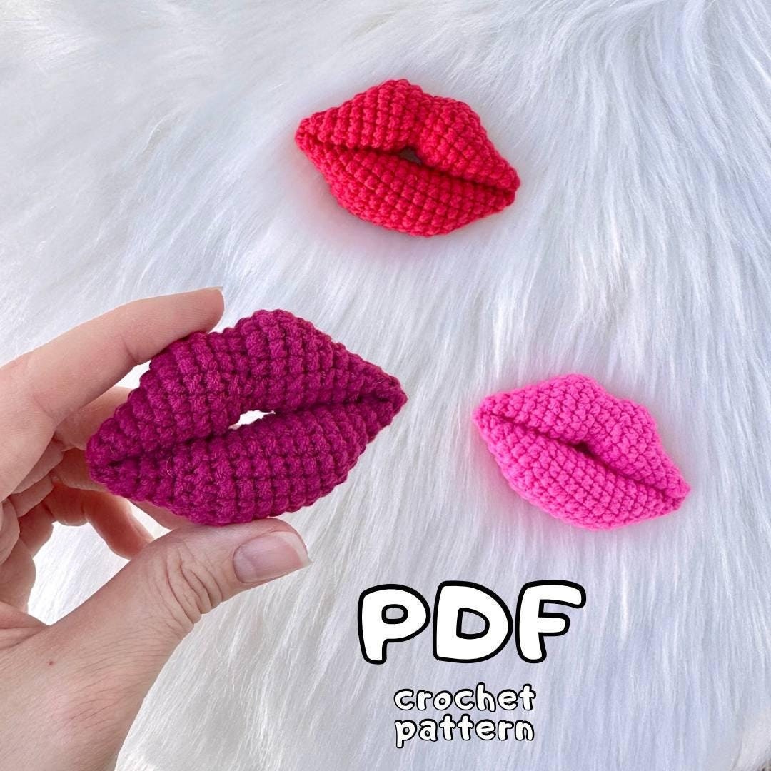 Crochet Lips Pattern Valentines Gift Amigurumi Pattern Easy Crochet ...