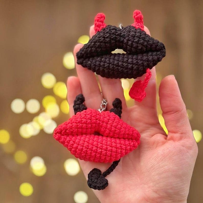 Crochet Devil's Lips Pattern Valentines Gift Amigurumi Pattern Easy ...
