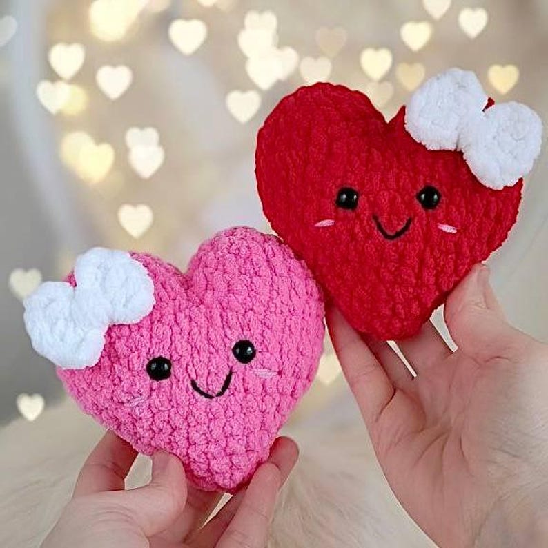 Cute Amigurumi Plush Heart Crochet Pattern PDF – Plush Valentine Heart ...