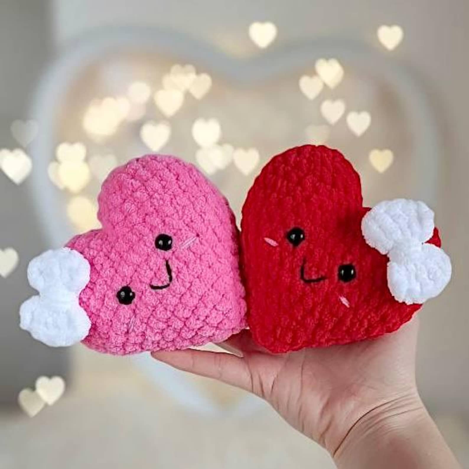 Cute Amigurumi Plush Heart Crochet Pattern PDF – Plush Valentine Heart ...