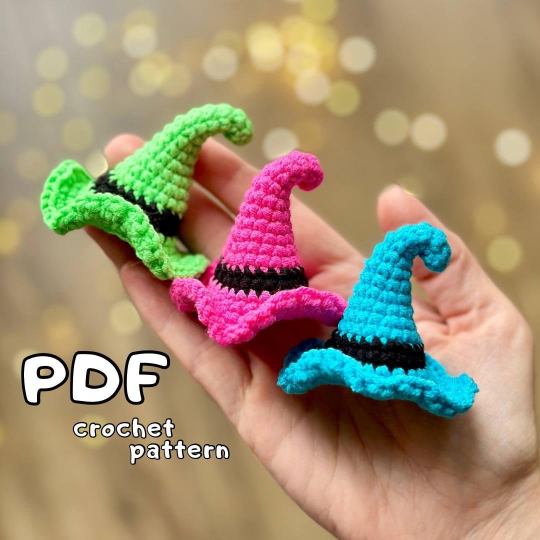 Mini Witch Hat Crochet Pattern Halloween Crochet Pattern Halloween ...