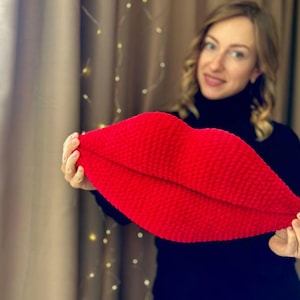 Plush Lips Pillow Crochet Pattern Valentines Gift Amigurumi Pattern ...