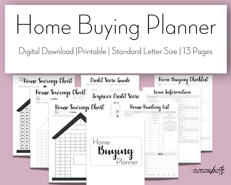 Home Buying Planner Kit, New House Project Binder, House Hunting ...