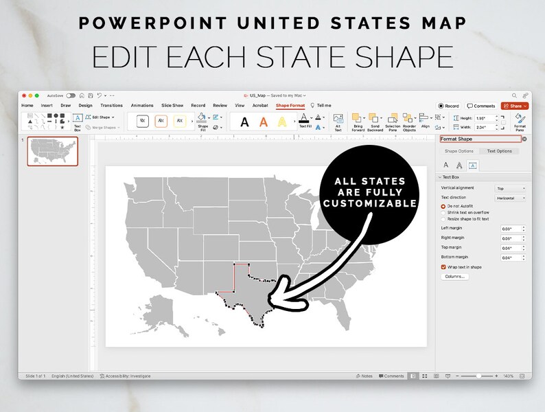United States Map Powerpoint Template | Editable Template ...