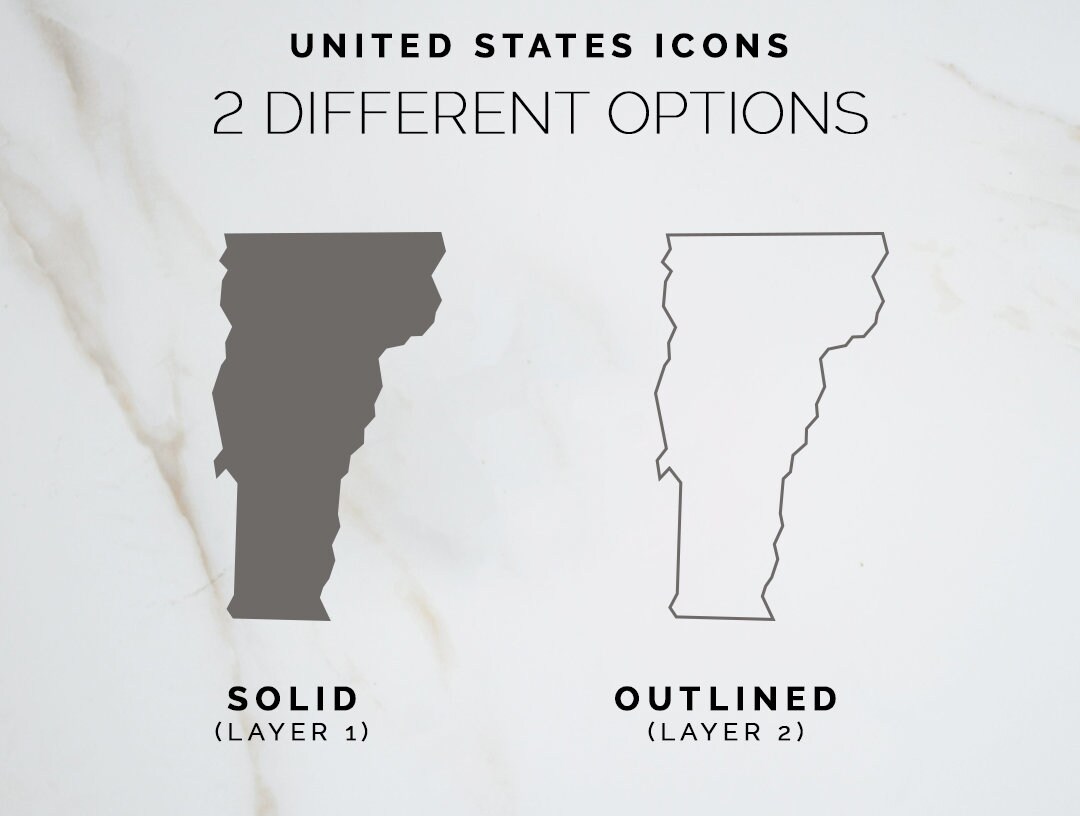 Minimalist United States Map Adobe Template | Accurate 50 States Shapes ...