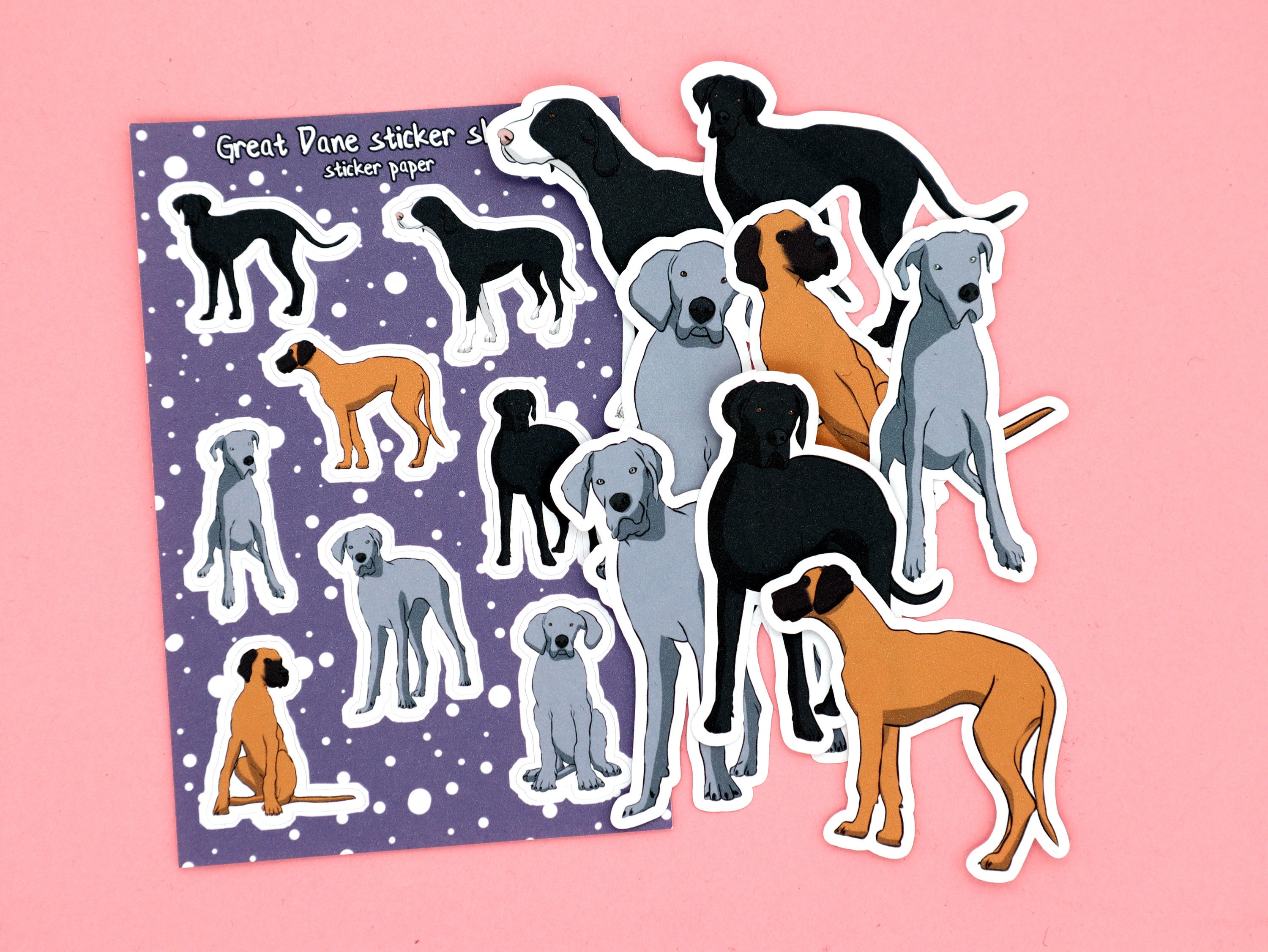 Great Dane Sticker Made of Vinyl in Small and Big Sizes for | Etsy