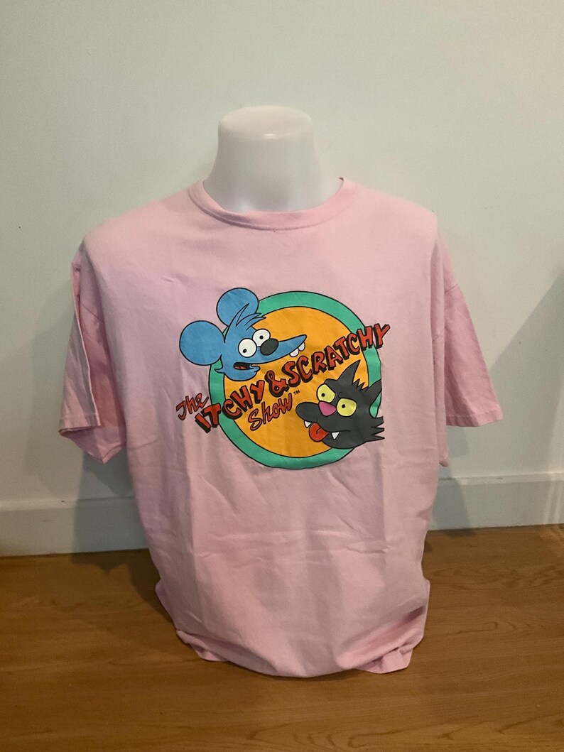 Vintage Itchy & Scratchy Show Simpsons Pink Shirt - Etsy