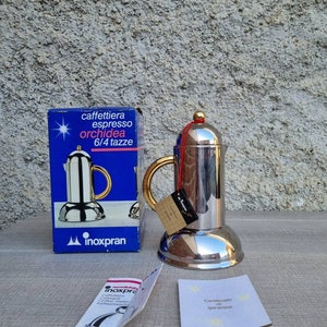 Orchidea Stovetop Moka Pot,in Stainless Steal Manufactured Inoxpran ...