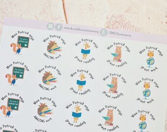 Teacher Stickers | 35 Different Designs | 37mm Matte Stickers | Teacher ...