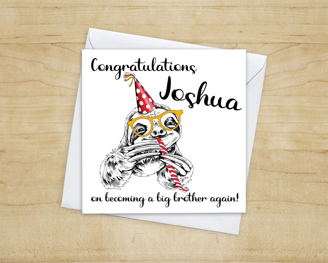 Congratulations Sloth Party Blower Card Message Can Be - Etsy
