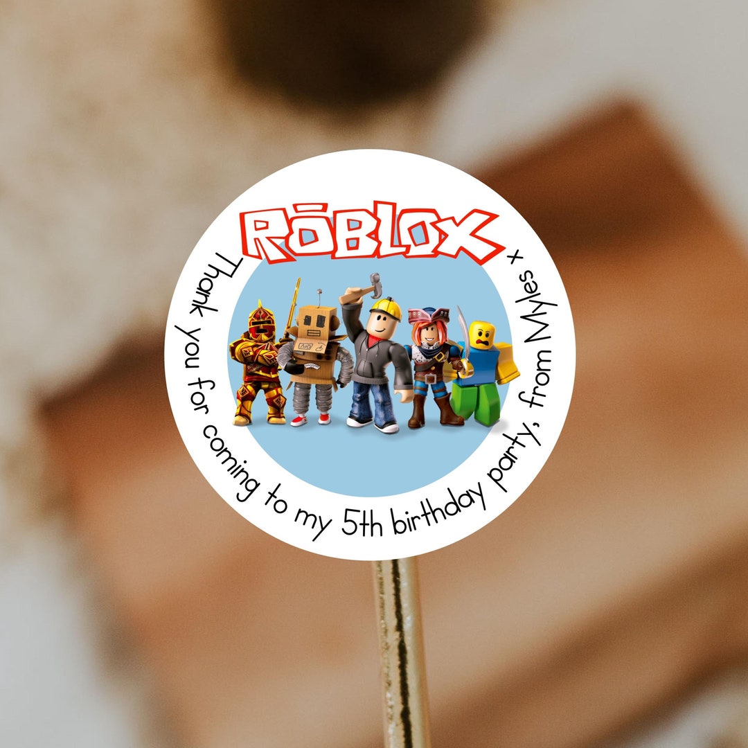 Personalised Roblox Inspired Birthday Stickers - Etsy UK