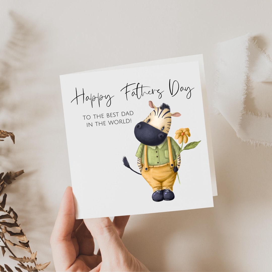 Zebra Fathers Day Card - Wording Can Be Changed to Suit Occasion - Etsy UK