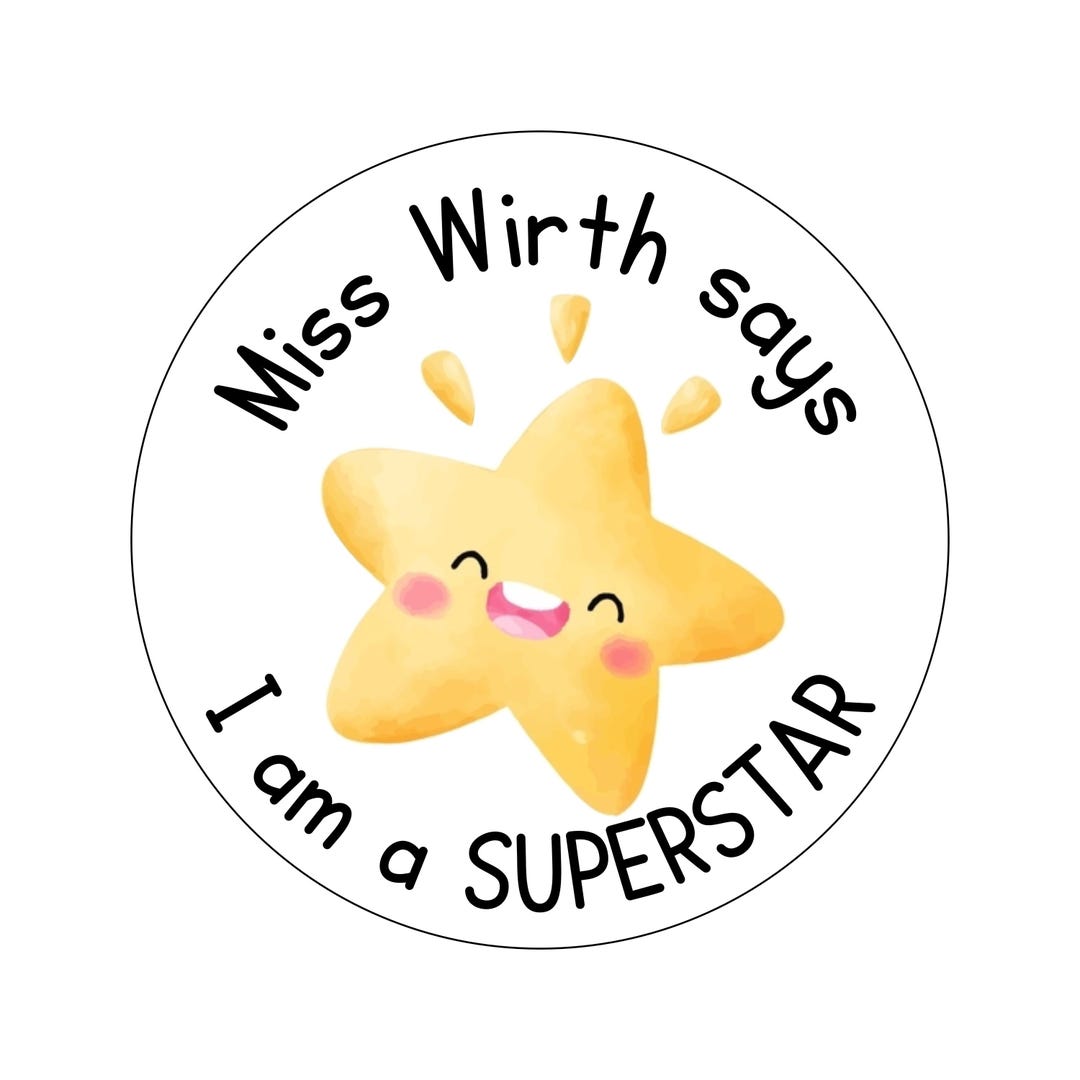 Kawaii Superstar Teacher Reward Stickers - Etsy