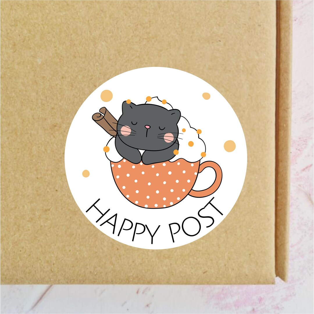 Pumpkin Spice Cat in Mug Happy Post Stickers - Etsy