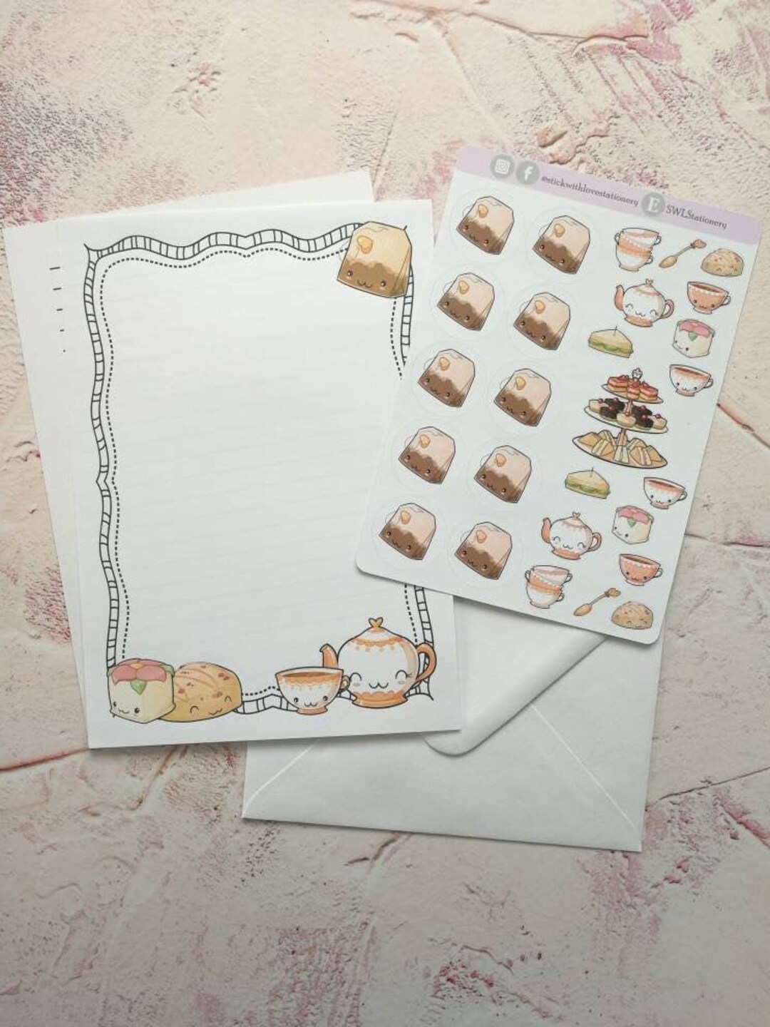 Kawaii Afternoon Tea Stationery Set: A5 Writing Paper, Envelopes ...