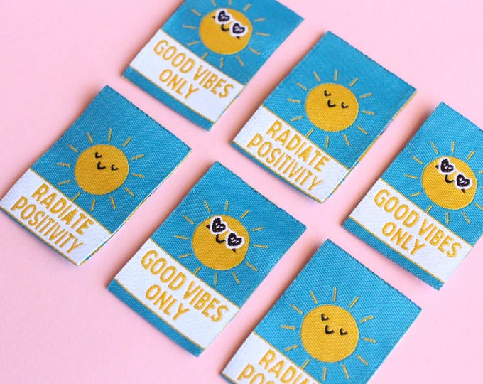 Woven Labels for Handmade Clothes | Pack of 6 SUMMER SUN Cute Fabric ...