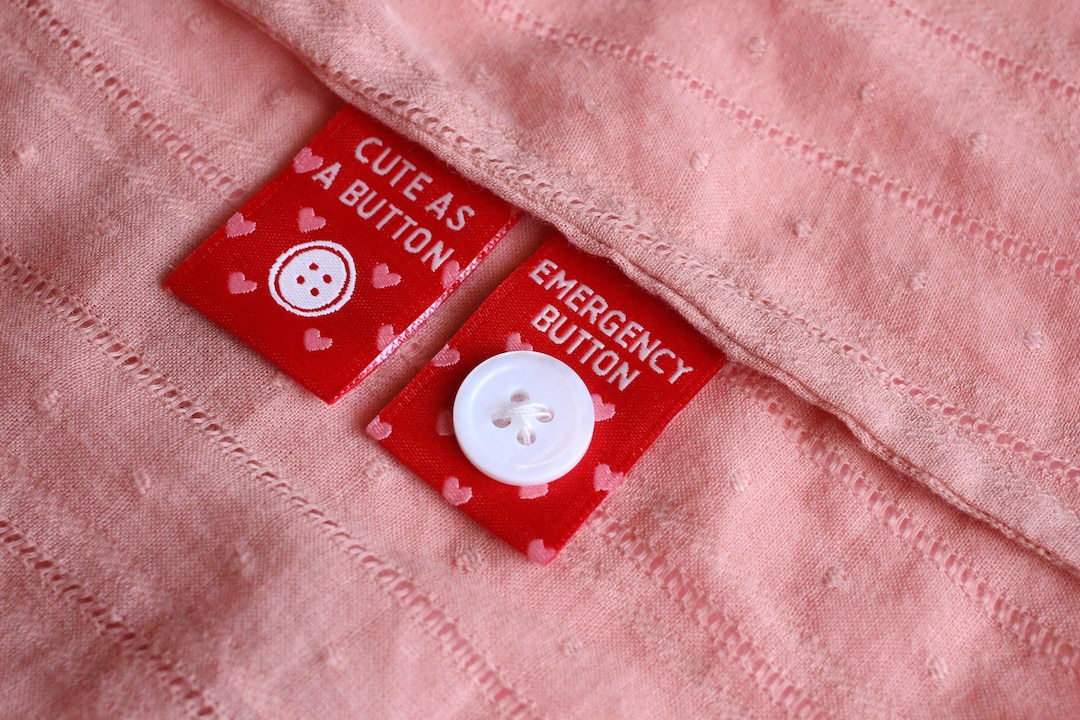 Sewing Labels for Spare Button | Pack of 6 Woven Labels "emergency ...
