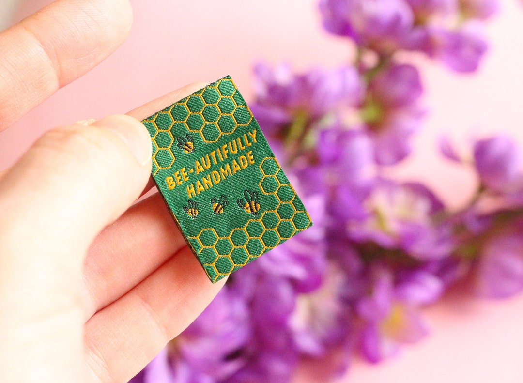 Woven Sewing Labels for Handmade Clothes Pack of 6/8 Bee Sewing Tags ...