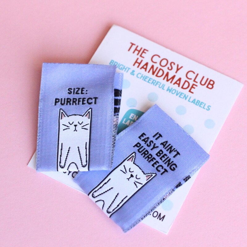 Sewing Label Woven Cat - Etsy UK
