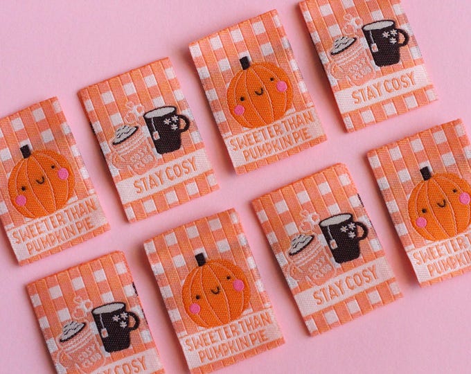 LIMITED EDITION Woven Labels for Handmade Clothes | Pack of 4 Cute Fall ...