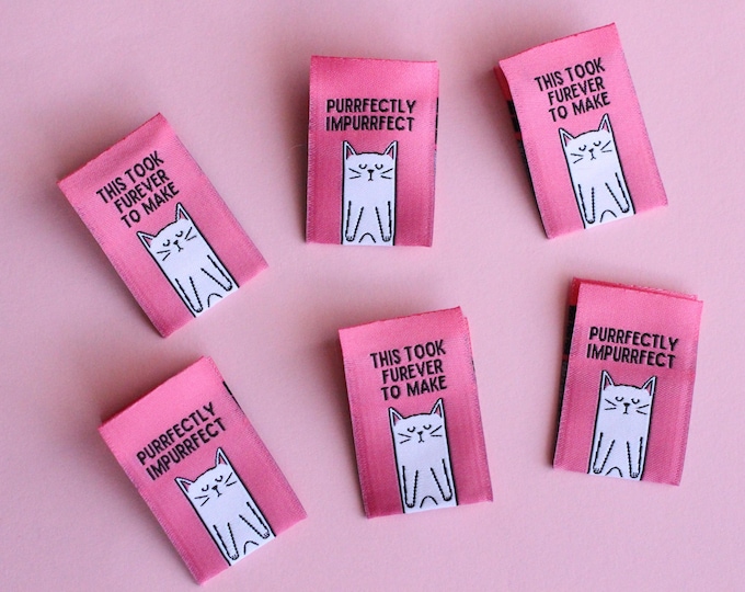 Sewing Labels for Handmade | Pack of 6 Pink Floral Woven Labels "better ...