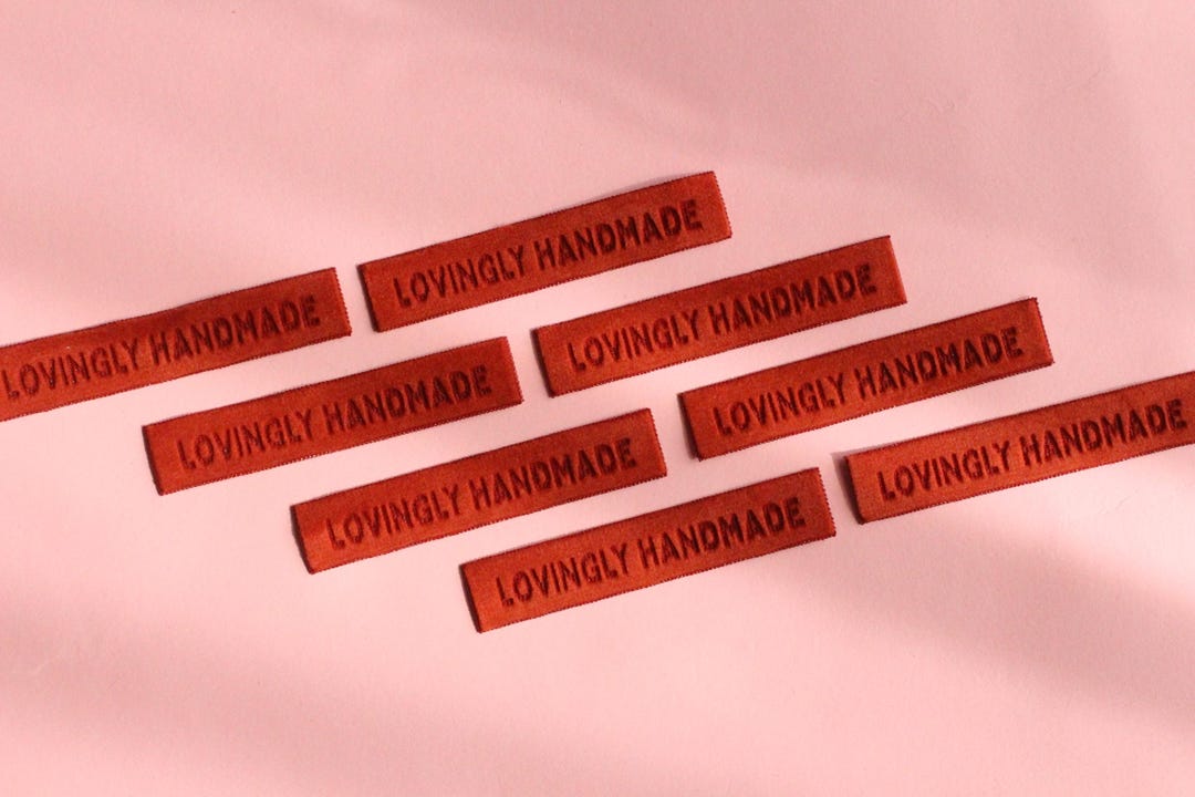 Velvet Labels for Handmade Clothes | Pack of 4 Rust Orange Velvet ...