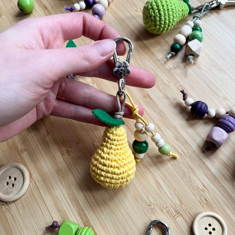 Mini Pear Crochet Keychain Pattern EN/US/PL - Etsy