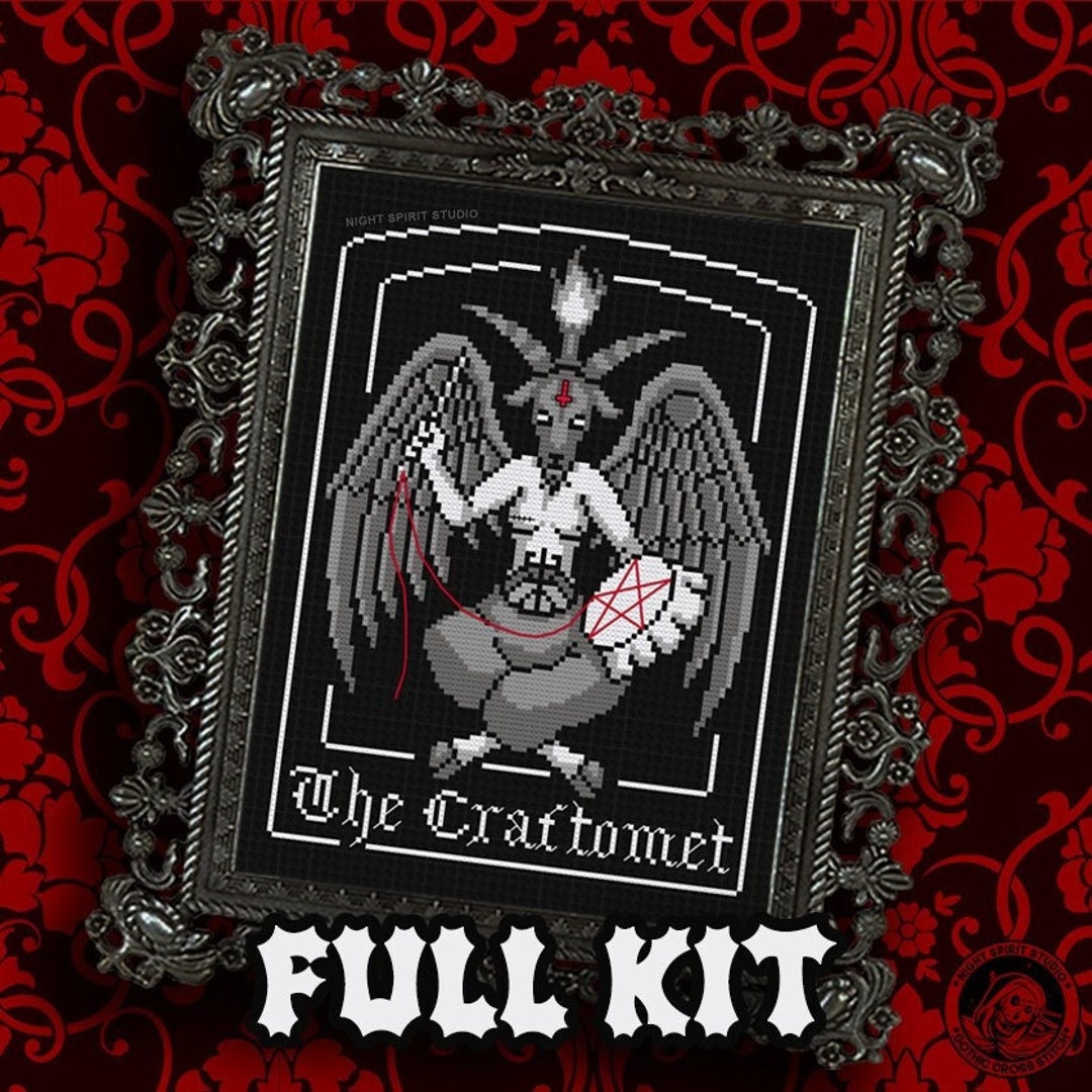 KIT the Craftomet Gothic Cross Stitch Pattern Satanic Cross Stitch ...