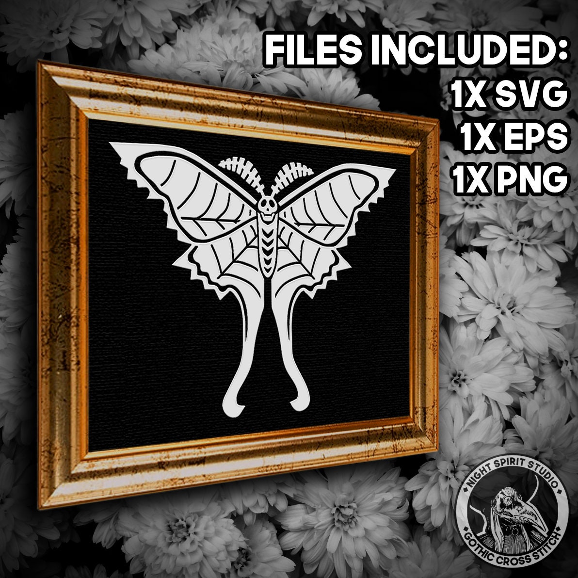 Goth Moth SVG Gothic SVG Goth SVG Moth svg Halloween | Etsy