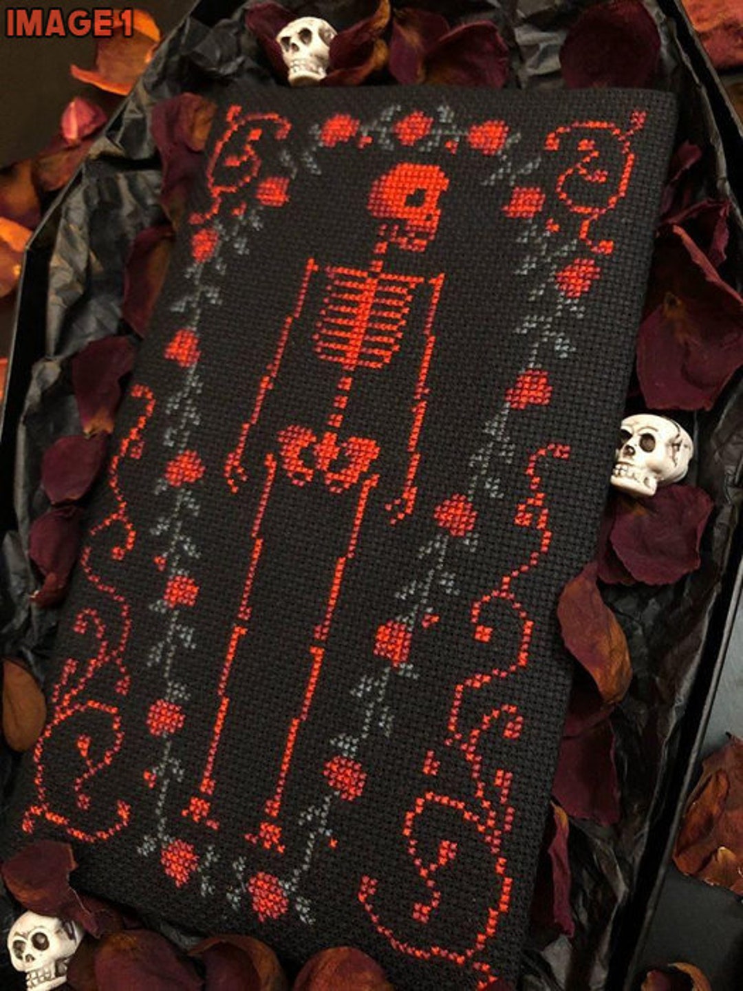 Sanguine Sleeper - Vampire Skeleton - Gothic Cross Stitch Pattern ...