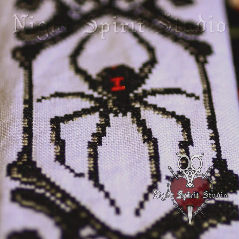 Black Widow Spider Cross Stitch Pattern | Gothic Art Nouveau (PDF) - Etsy