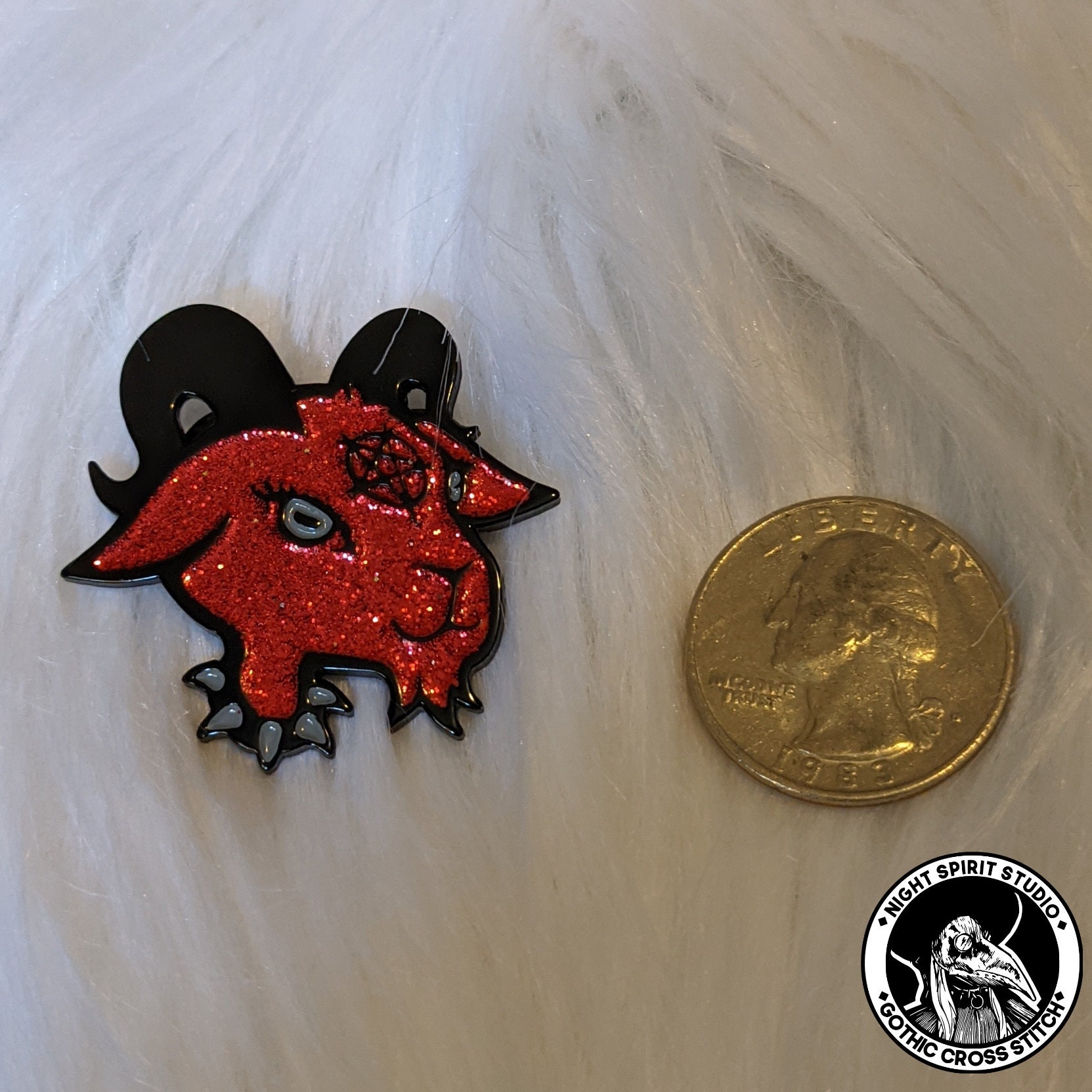 Y2K Baphomet Pink Glitter NEEDLE MINDER Gothic Needle - Etsy