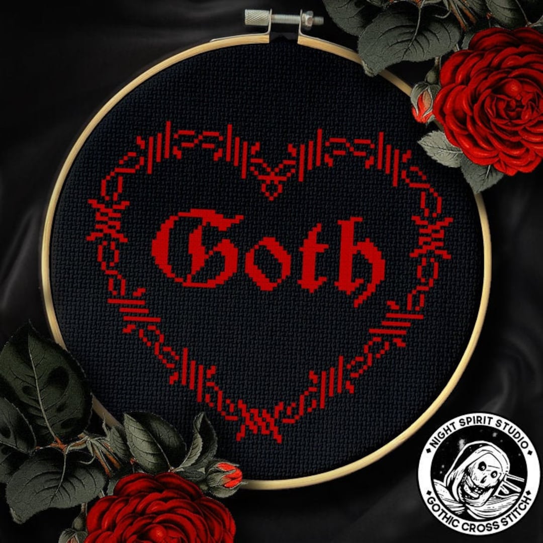Gothic Barbed Wire Heart Cross Stitch Pattern (PDF) - Etsy