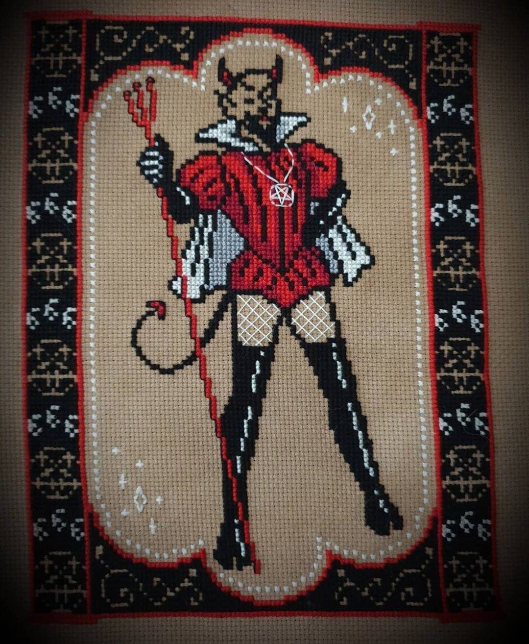 A Devil of a Time Tony the Devil Gothic Cross Stitch Pattern Edwardian ...
