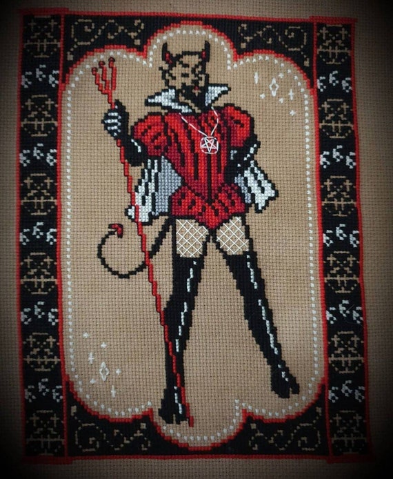 A Devil of a Time Tony the Devil Gothic Cross Stitch | Etsy